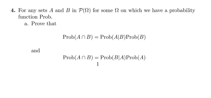 Solved 4. For any sets A and B in P(12) for some on which we | Chegg.com