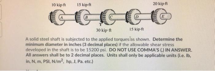 Solved 10 kip.ft 15 kip-ft 20 kip.ft C C C 30 kipoft 15 | Chegg.com