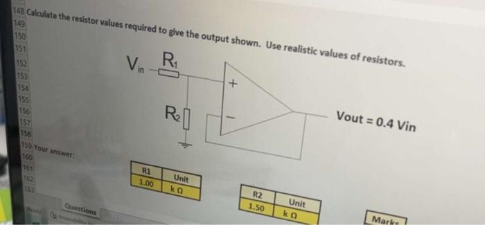 Solved Calculate the resistor values required to give the | Chegg.com