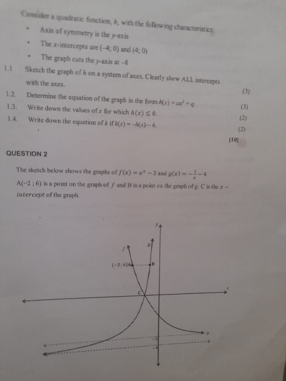 Solved Contider a quadratic function, h, with the following | Chegg.com Solved Contider a quadratic function, h, with the following | Chegg.com