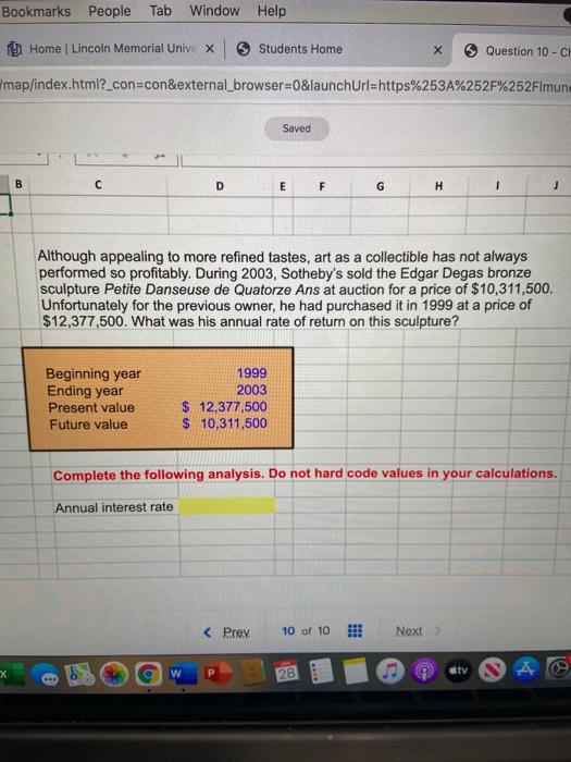 Solved Bookmarks People Tab Window Help Home Lincoln | Chegg.com