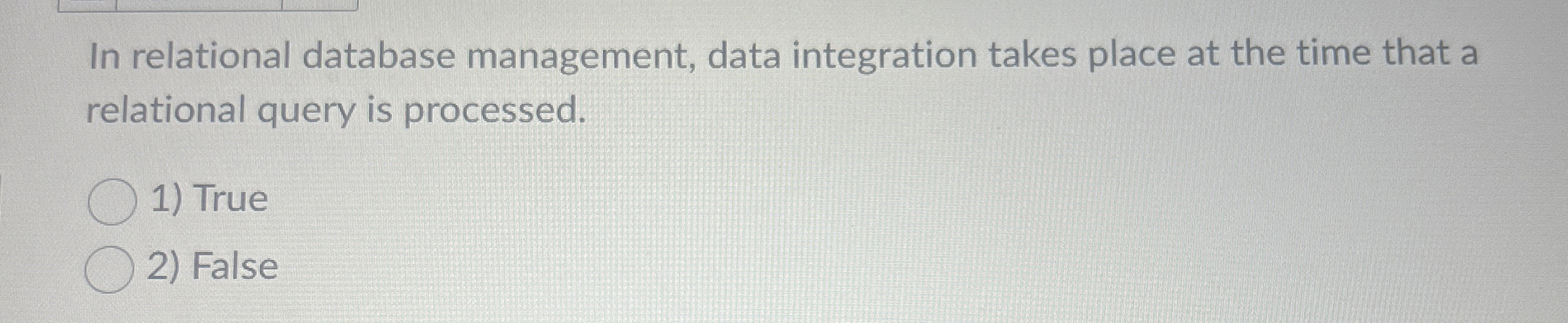 Solved In relational database management, data integration | Chegg.com