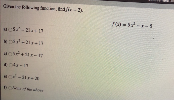 Solved UE55Ment.ca Given the following function, find f(x - | Chegg.com