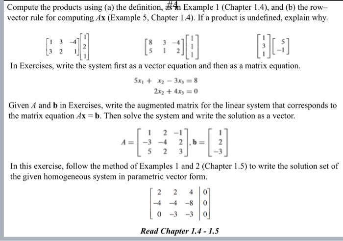 Solved Compute the products using (a) the definition, 241 | Chegg.com