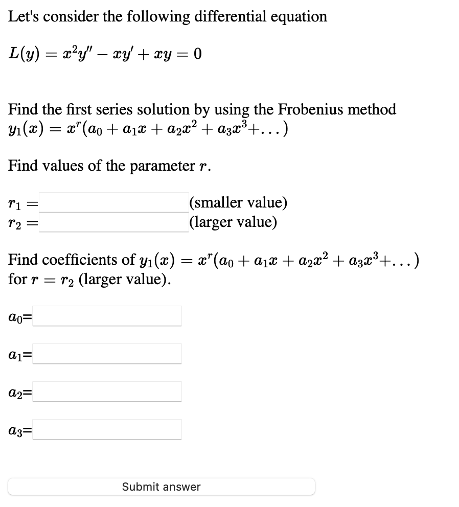 Solved Let's consider the following differential | Chegg.com