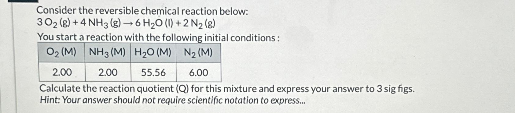 Solved Consider the reversible chemical reaction | Chegg.com