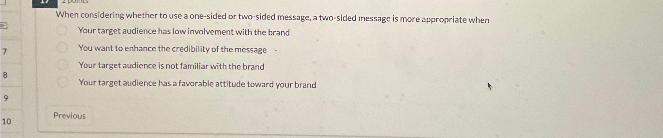 Solved When considering whether to use a one-sided or | Chegg.com
