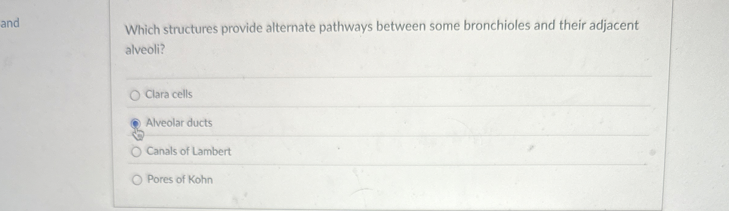 Solved Which structures provide alternate pathways between | Chegg.com