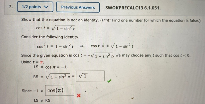 Solved 3. | 2/3 points v Previous Answers SWOKPRECALC13 | Chegg.com