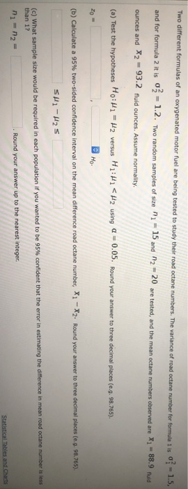 Solved Two different formulas of an oxygenated motor fuel | Chegg.com