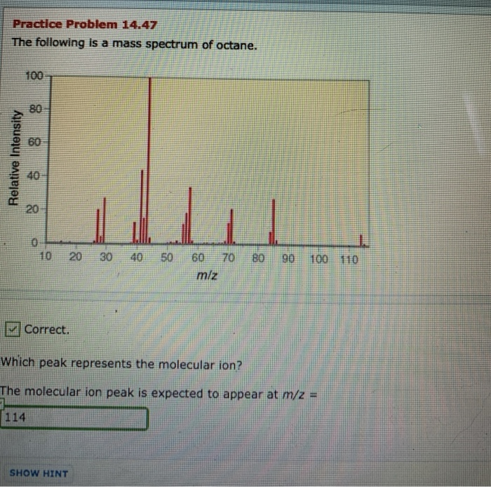 Solved Practice Problem 14.47 The following is a mass | Chegg.com