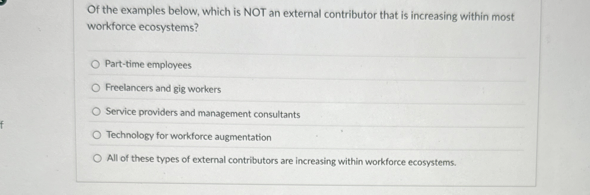 Solved Of the examples below, which is NOT an external | Chegg.com
