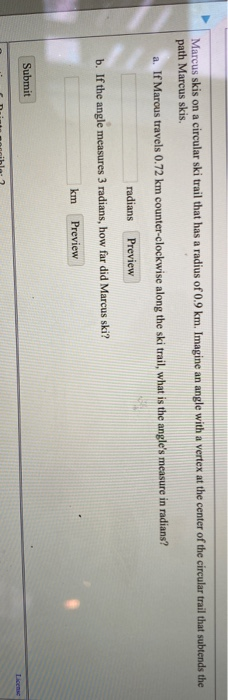 Solved Marcus skis on a circular ski trail that has a radius | Chegg.com