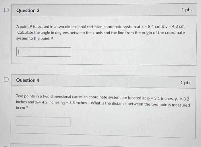 Solved A Point P Is Located In A Two Dimensional Cartesian Chegg