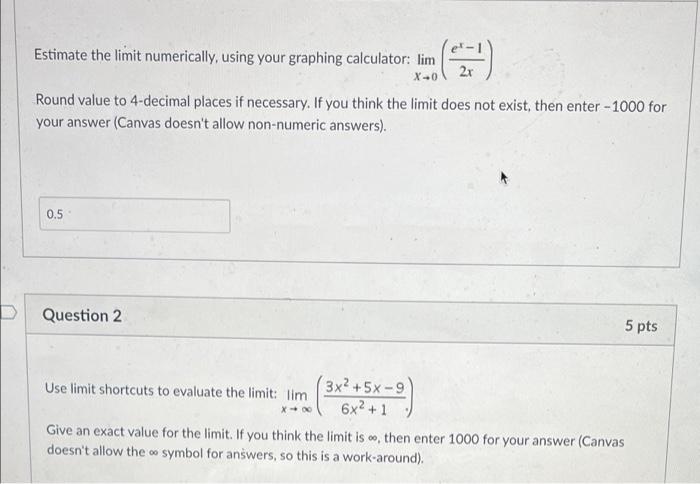 Solved She Estimate the limit numerically, using your | Chegg.com