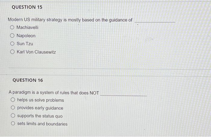 Solved Modern US military strategy is mostly based on the | Chegg.com