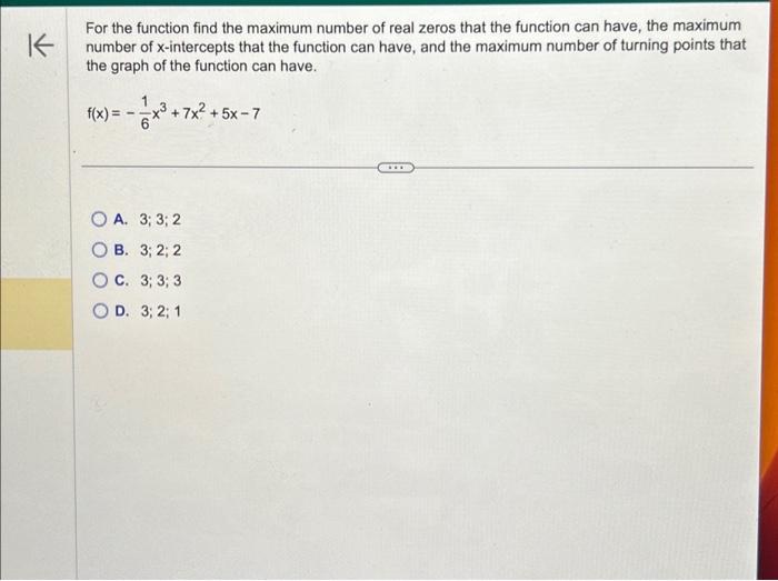 Solved For the function find the maximum number of real | Chegg.com