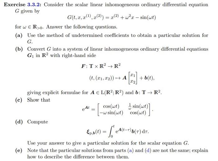 Solved Exercise 3.3.2: Consider the scalar linear | Chegg.com