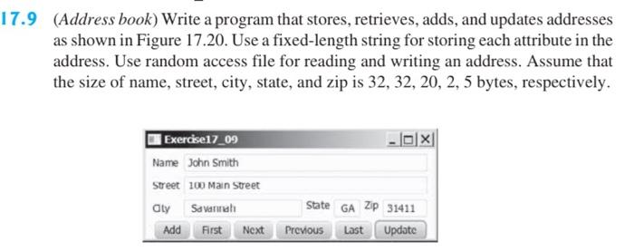 Solved 7.9 (Address book) Write a program that stores, | Chegg.com