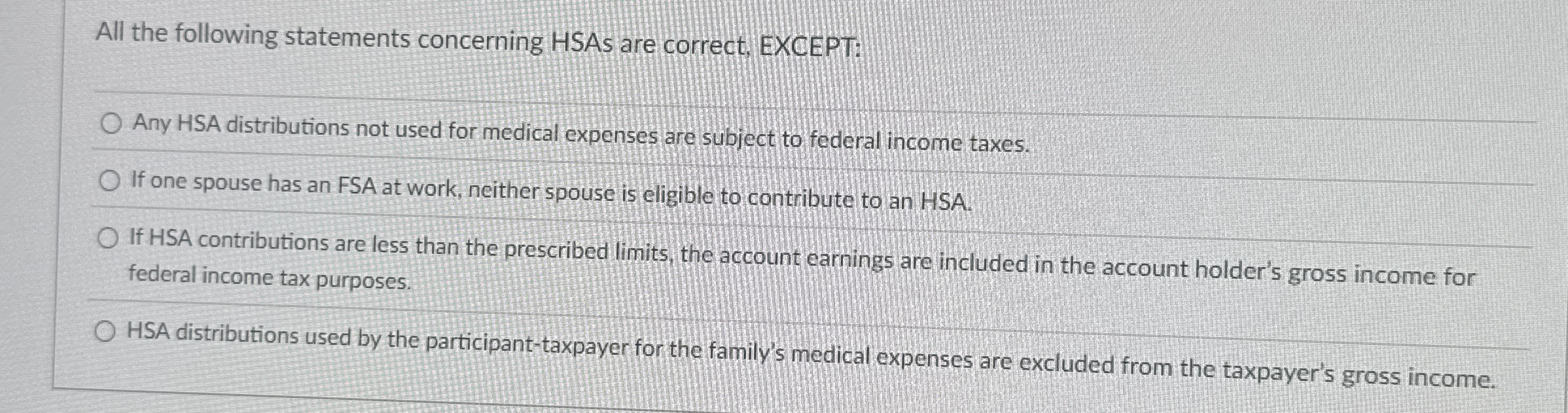 Solved All the following statements concerning HSAs are | Chegg.com