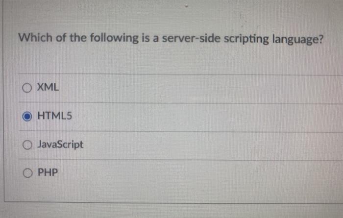 Solved Which of the following is a server-side scripting | Chegg.com