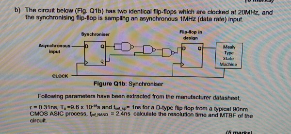 b) The circuit below (Fig. Q1b) has two identical | Chegg.com