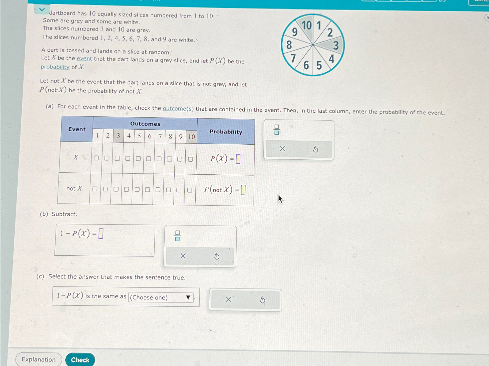 Solved dartboard has 10 ﻿equally sized slices numbered from | Chegg.com
