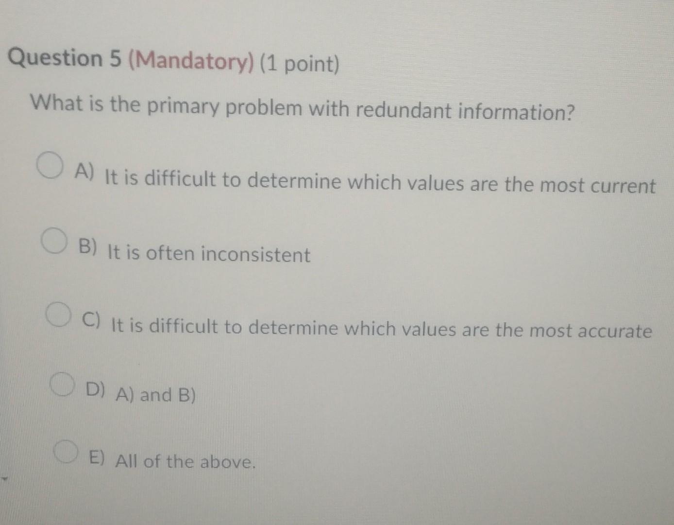 Solved What is the primary problem with redundant | Chegg.com