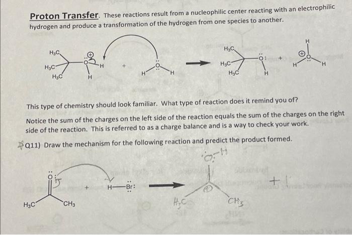 Solved Proton Transfer. These reactions result from a | Chegg.com