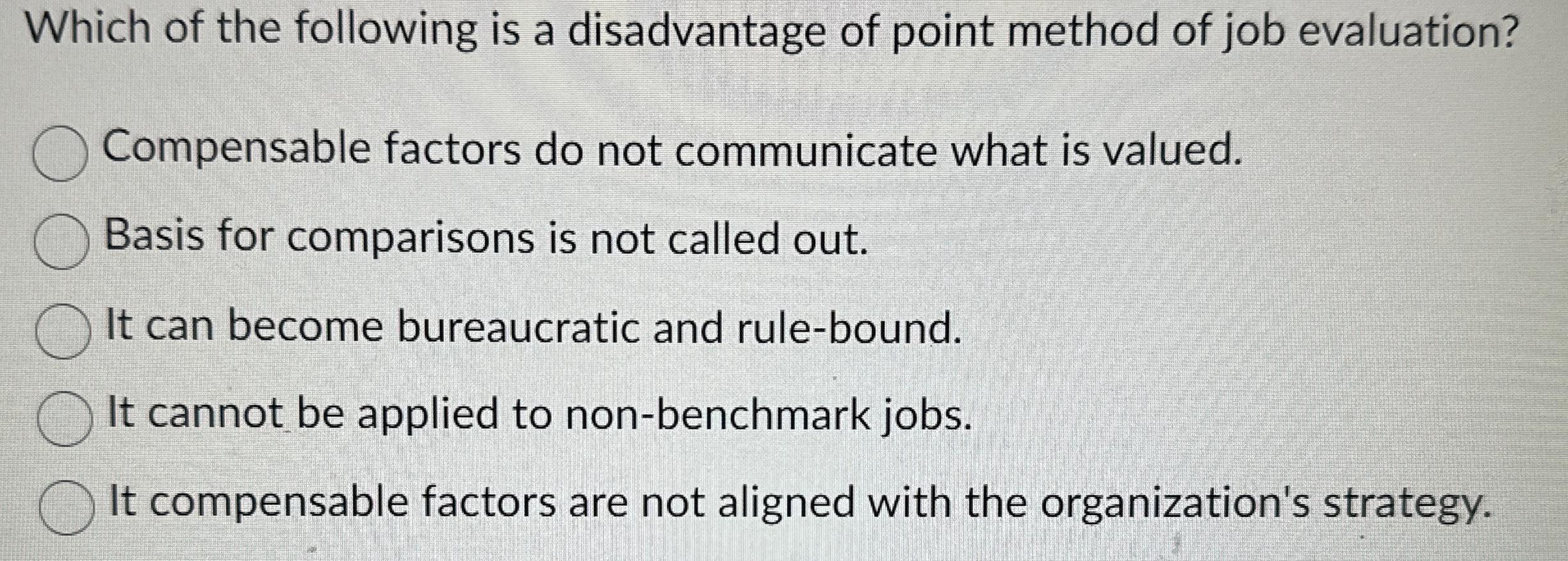 Solved Which of the following is a disadvantage of point | Chegg.com