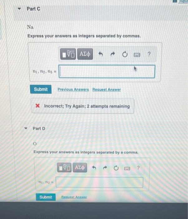 Solved Express your answers as integers separated by commas. | Chegg.com