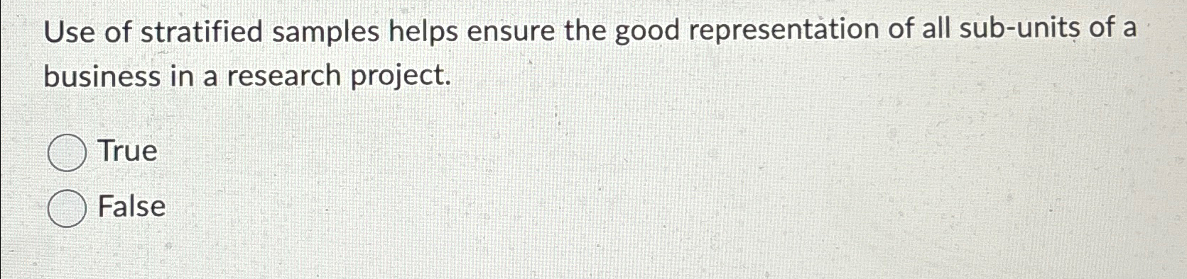 Solved Use of stratified samples helps ensure the good | Chegg.com