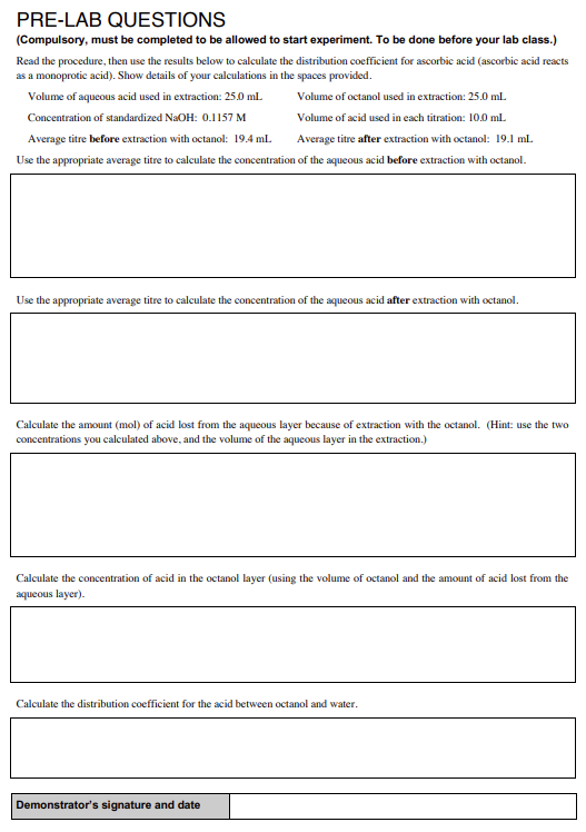 Solved PRE-LAB QUESTIONS(Compulsory, ﻿must be completed to | Chegg.com