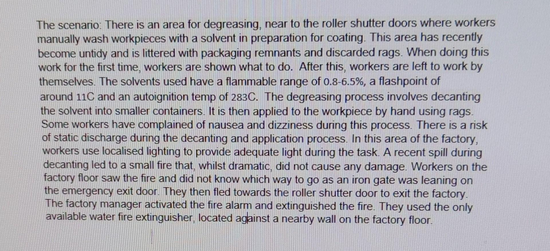 Solved In the event of a fire or explosion occuring, explain | Chegg.com