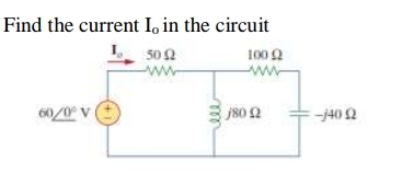 Solved Find the current I0 ﻿in the circuit | Chegg.com