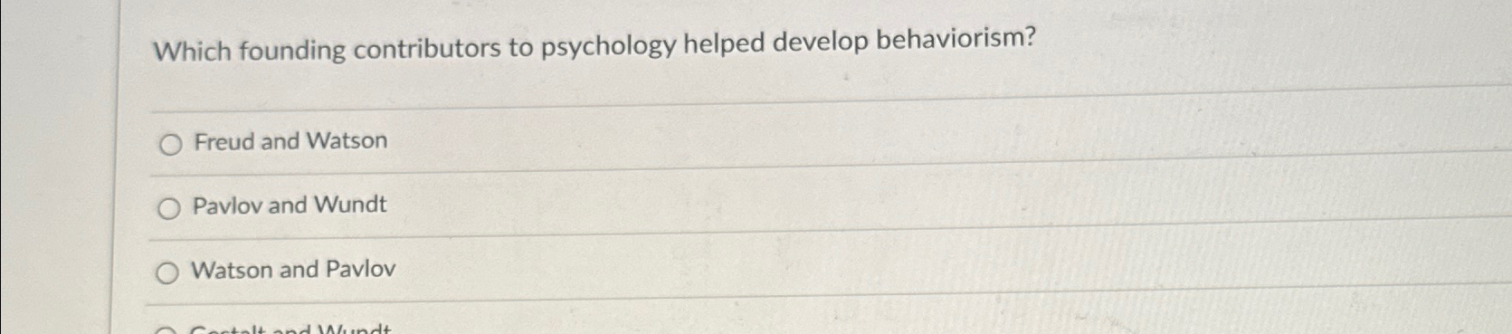Solved Which founding contributors to psychology helped | Chegg.com
