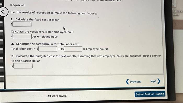 Solved Using Regression to Calculate Fixed Cost, Calculate | Chegg.com