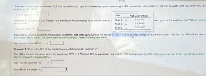 Solved Solve various time value of money scenarios. (Click | Chegg.com