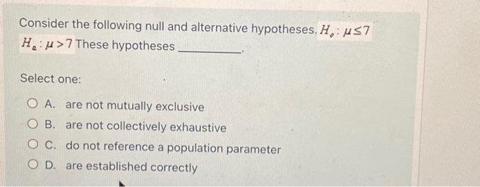 Solved Consider the following null and alternative | Chegg.com