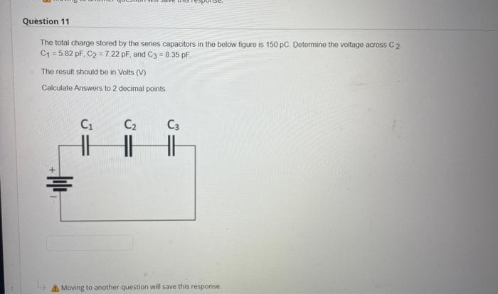 Solved The total charge stored by the senes capactors in the | Chegg.com