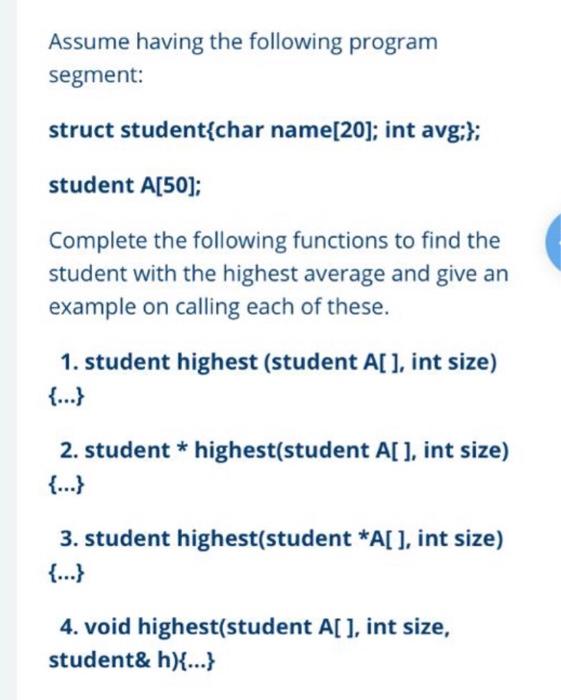 Solved Assume having the following program segment: struct | Chegg.com