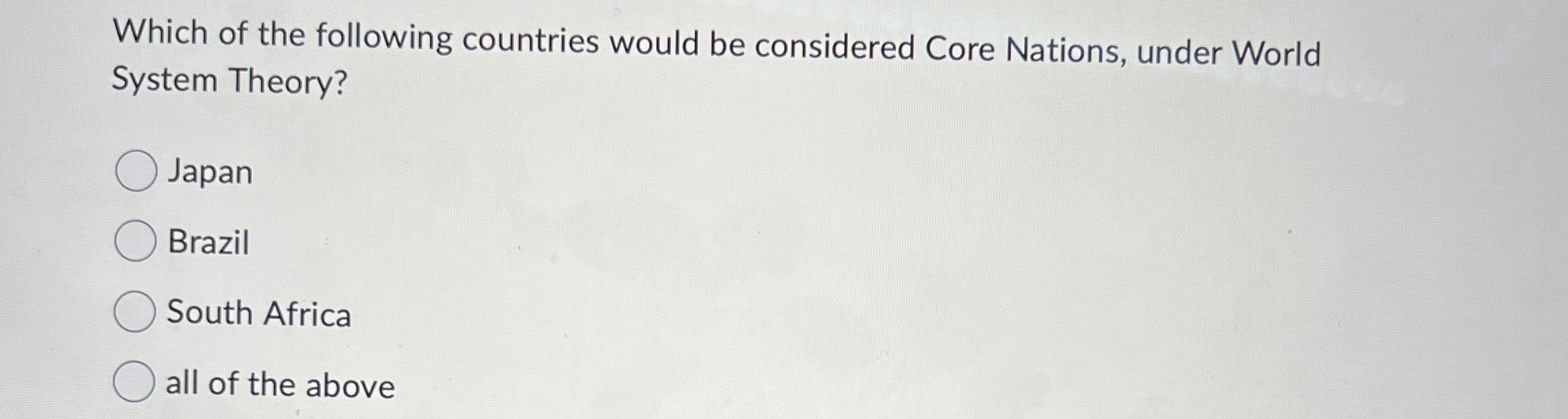 Solved Which of the following countries would be considered | Chegg.com