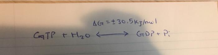 Solved The hydrolysis of GTP to GDP is a reversible reaction | Chegg.com