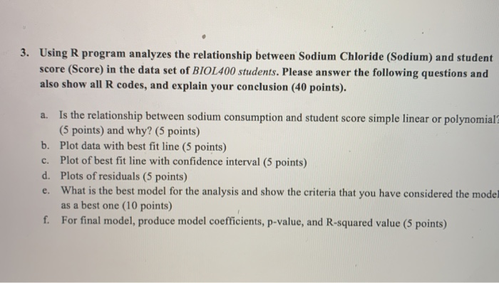 Solved 3. Using R program analyzes the relationship between | Chegg.com