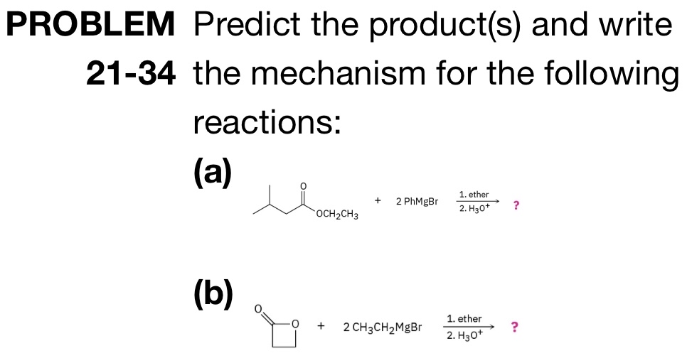Solved PROBLEM Predict the product(s) ﻿and write 21-34 ﻿the | Chegg.com