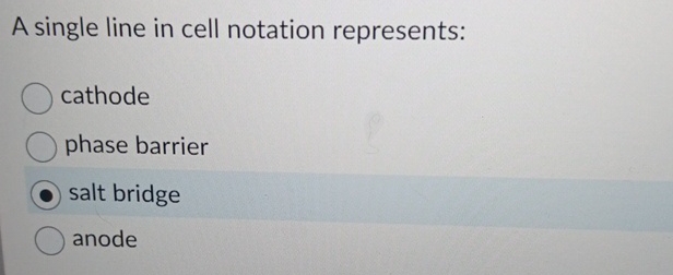 Solved A single line in cell notation represents: | Chegg.com