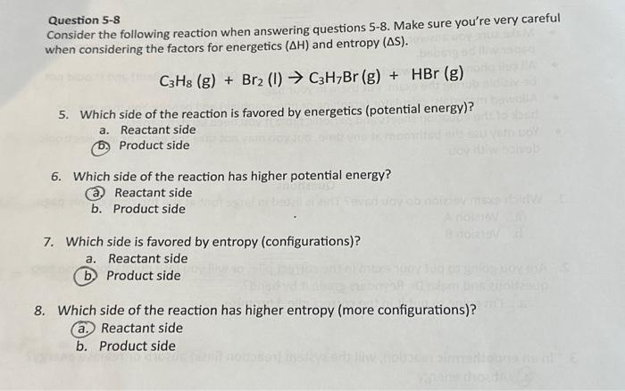 Solved Question 5-8 Consider the following reaction when | Chegg.com