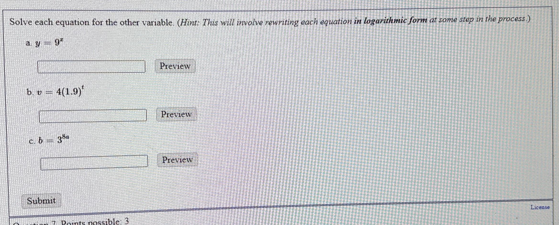Solved Solve each equation for the other variable. (Hint: | Chegg.com