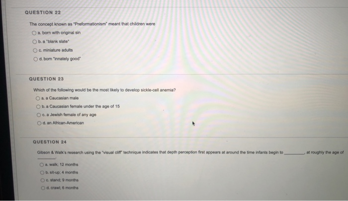 Solved QUESTION 22 The concept known as "Preformationism | Chegg.com