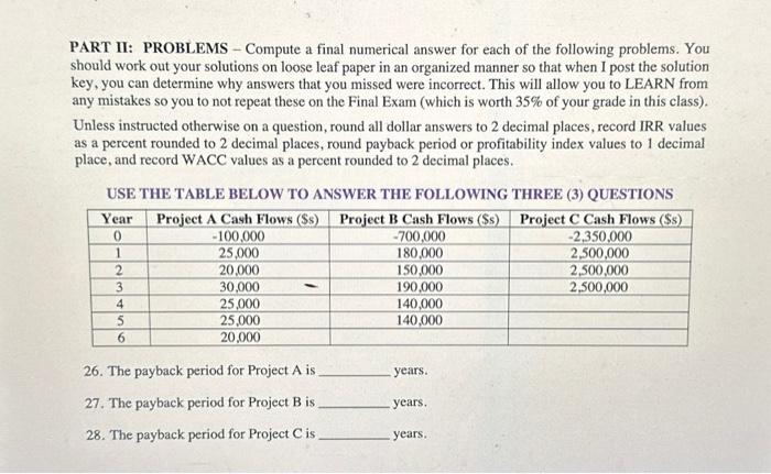 Solved PART II: PROBLEMS - Compute a final numerical answer | Chegg.com Solved PART II: PROBLEMS - Compute a final numerical answer | Chegg.com